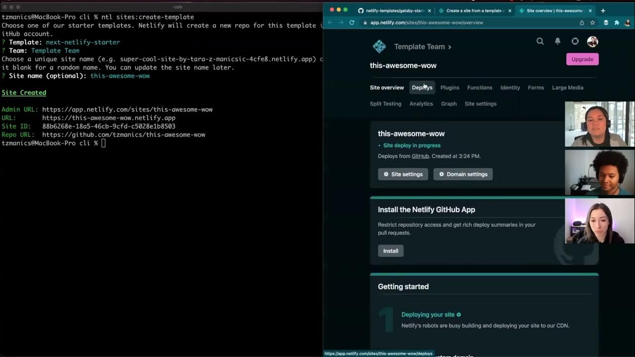 Create a Site from a Template in the Netlify CLI - YouTube