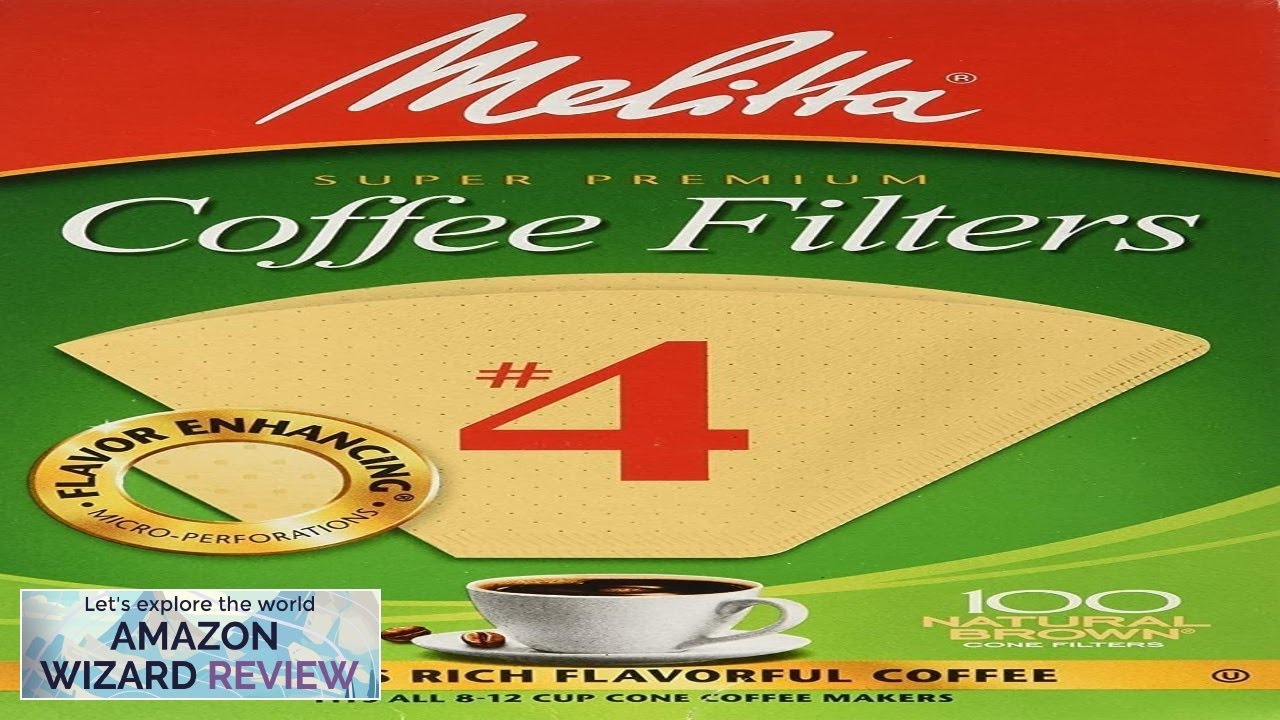 Melitta #4 Cone Coffee Filters Unbleached Natural Brown 100 Total ...