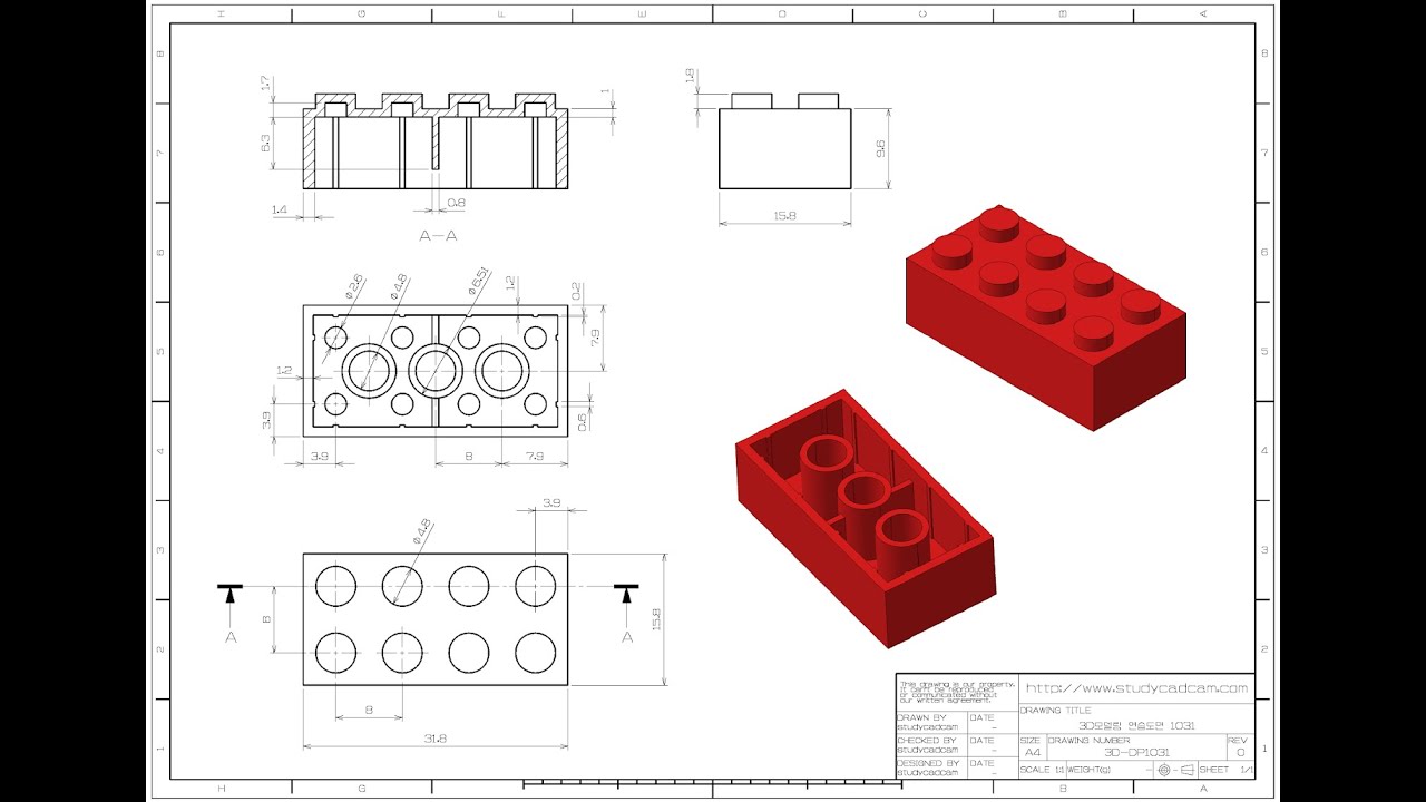 Actividad 1. Pieza lego 2x4 - YouTube