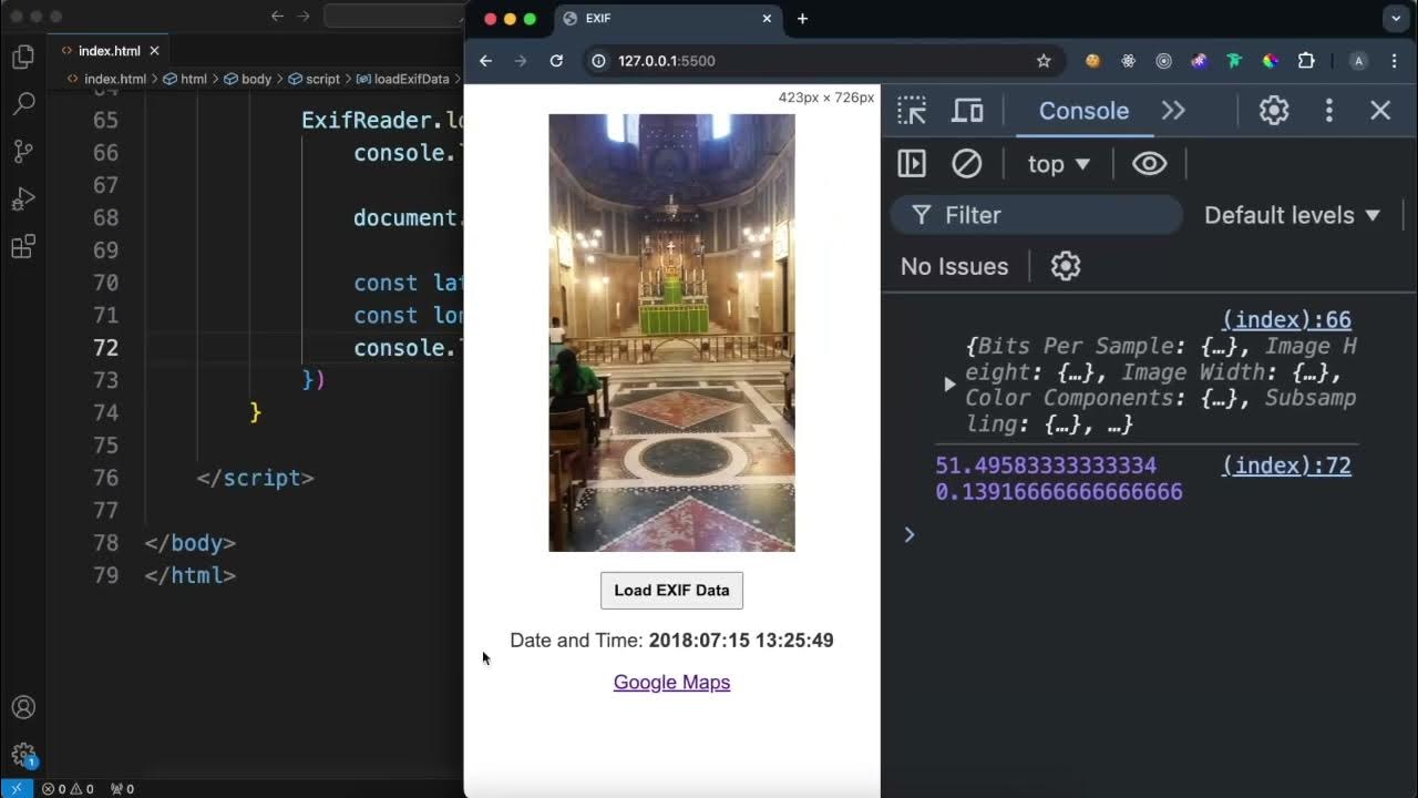 Get location, date and other EXIF data from photo using JavaScript - YouTube