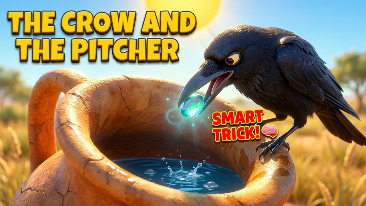 The Crow and the Pitcher | Aesop's Fable | Moral Story for Kids - YouTube