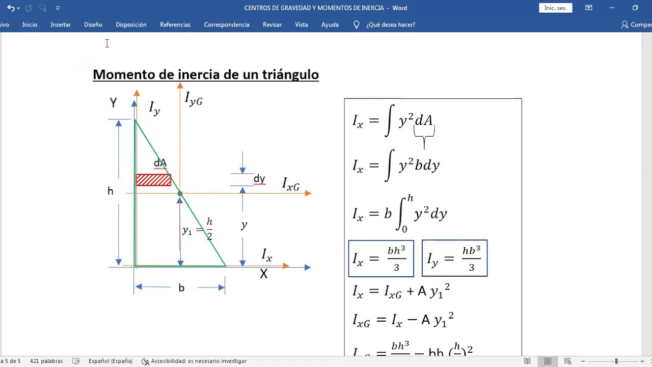 Momento De Inercia Triangulo - RETOEDU