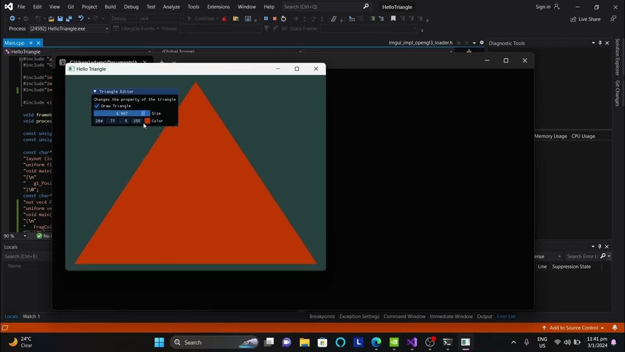 Simple editor for a simple triangle using IMGUI - YouTube