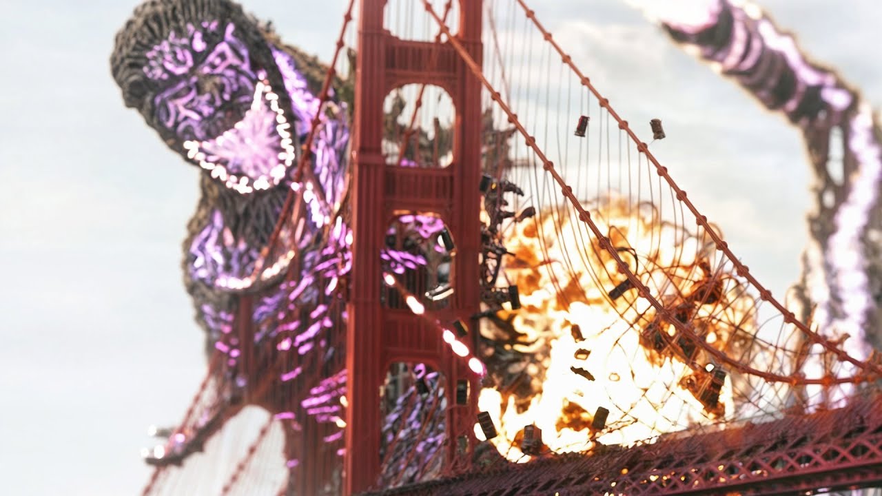 Shin Godzilla Destroys Golden Gate Bridge - YouTube