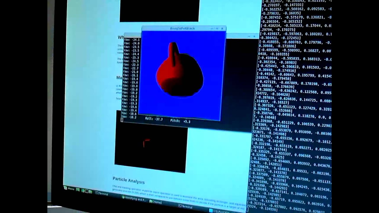 OpenGL Teapot rotating with MPU6050 IMU on BeagleBone Black - YouTube