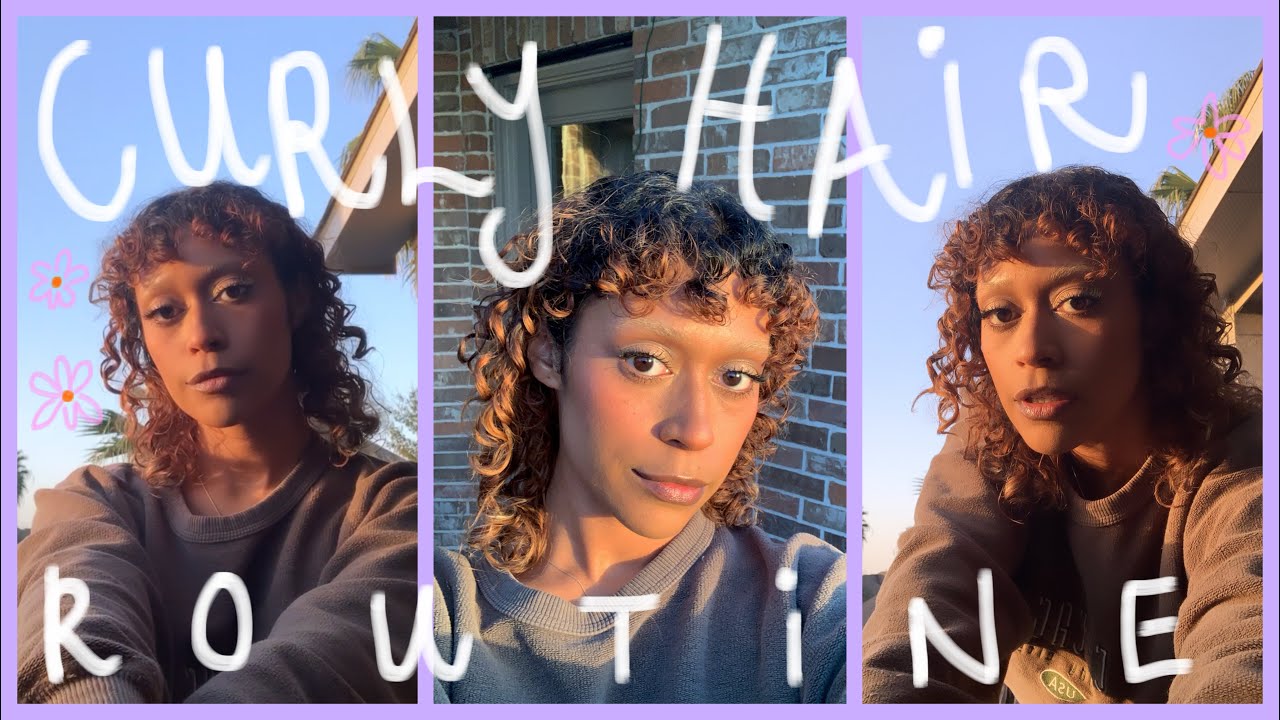 how i style my curly mullet/shag | 3a/3b curly hair routine - YouTube
