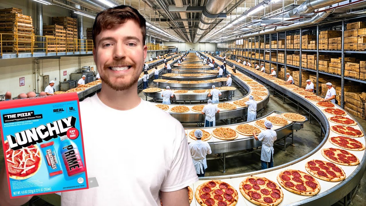 How MrBeast Lunchly Pizza is Made in Factory | Inside The Factory - YouTube