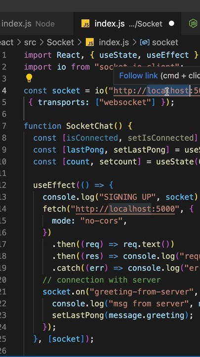 Socket Using Nodejs In Reactjs Socket Reactjs Nodejs Javascript Expressjs Javascript