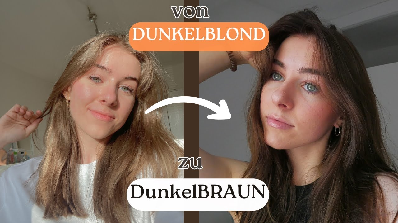 Haare färben / von dunkelblond zu dunkelbraun - YouTube