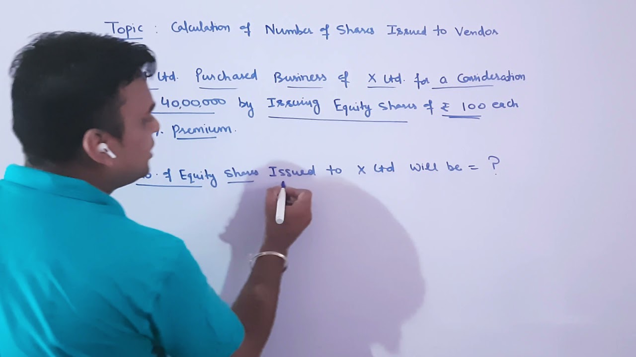 Number of Shares Issued to Vendor - YouTube