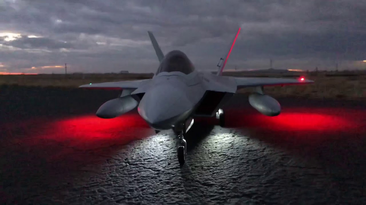 Freewing F-22 lights added. - YouTube