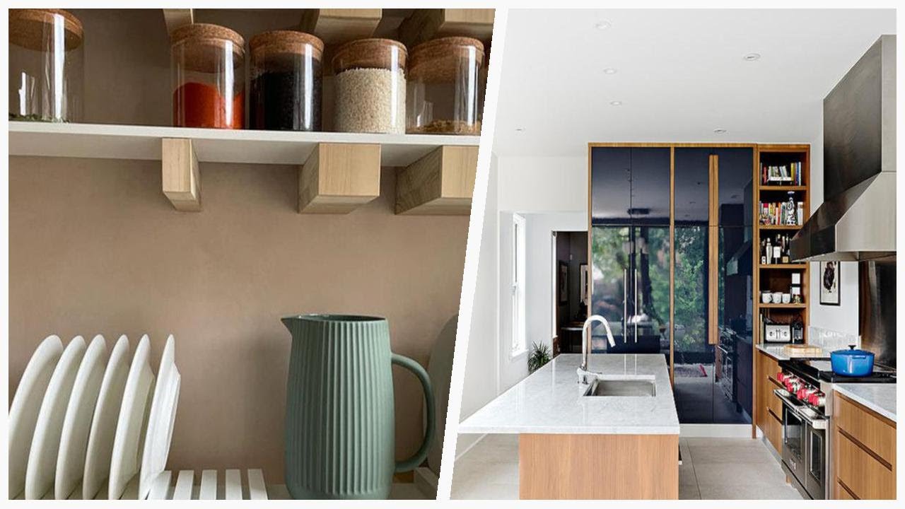 75 Kitchen With Open Cabinets And Paneled Appliances Design Ideas You ...