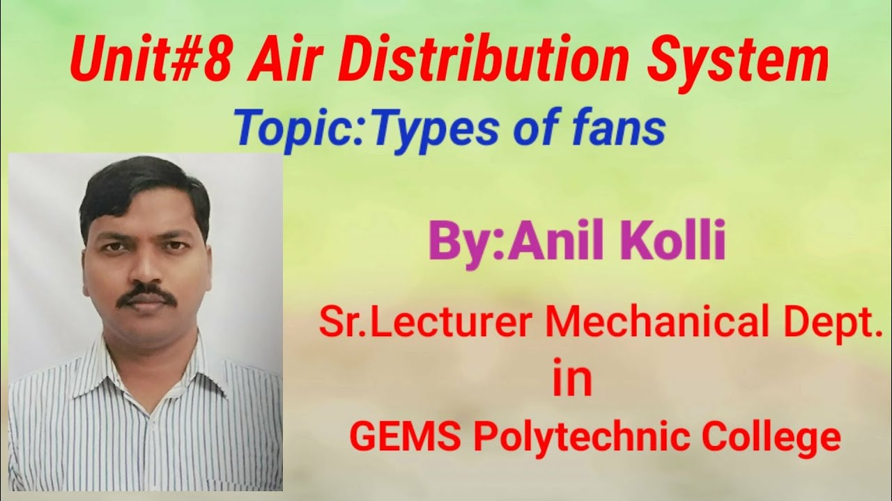 #Air Distribution system #Types of fans - YouTube