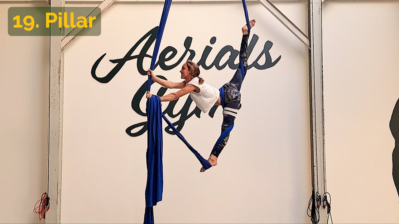 Pillar: beautiful split pose in aerial silks - YouTube
