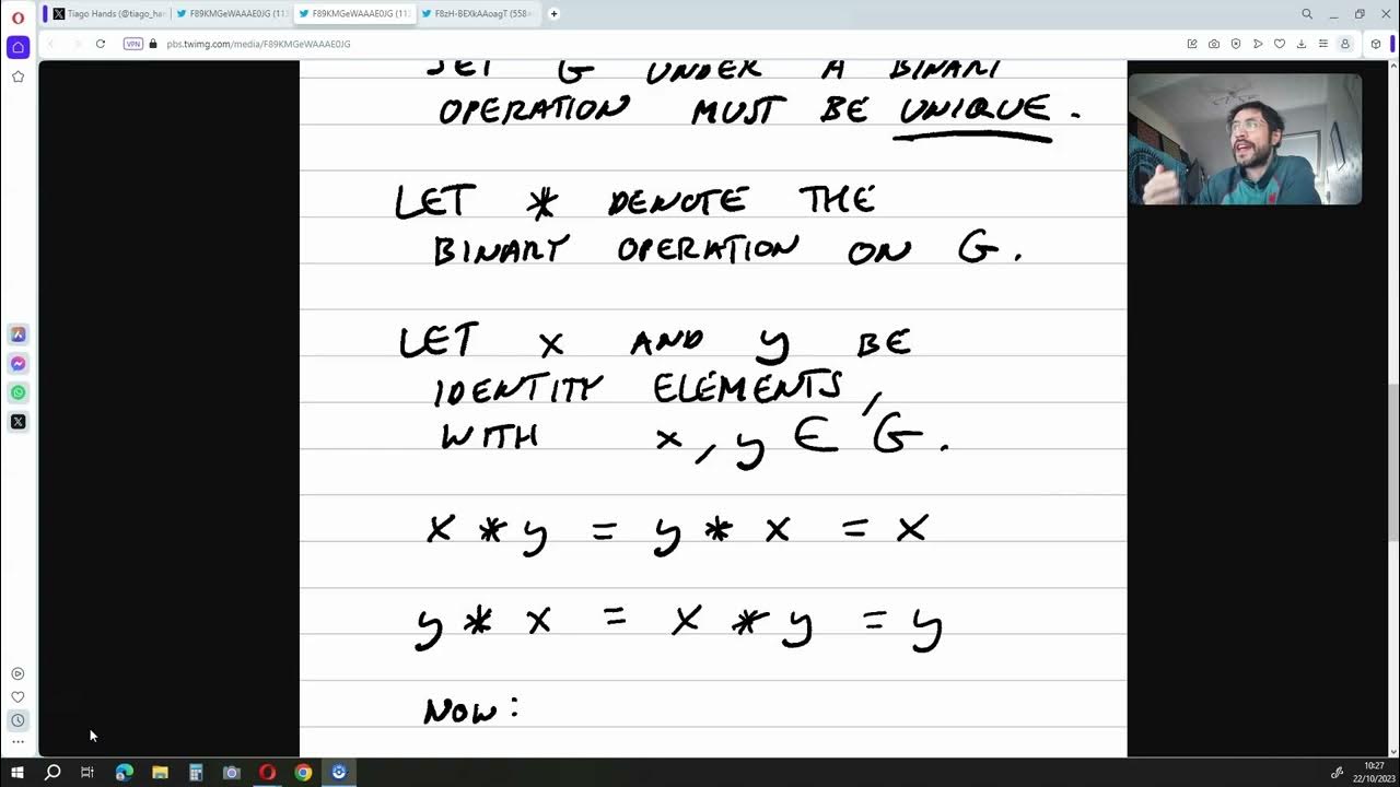How to Prove that an Identity Element of a Set G under a Binary Operation must be Unique, #FP2 ...