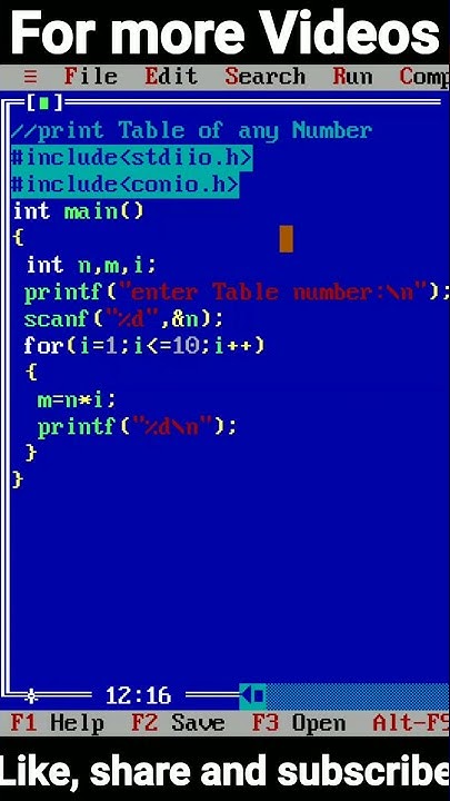 Program To Print ।।tabletable In C।। Programcprogrammingshortscodingclanguagecomputercoding 