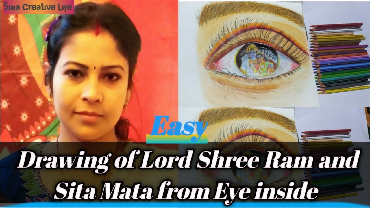 Drawing of Lord Ram and Sita in eye|| Lord Ram and Sita Drawings||Jai ...