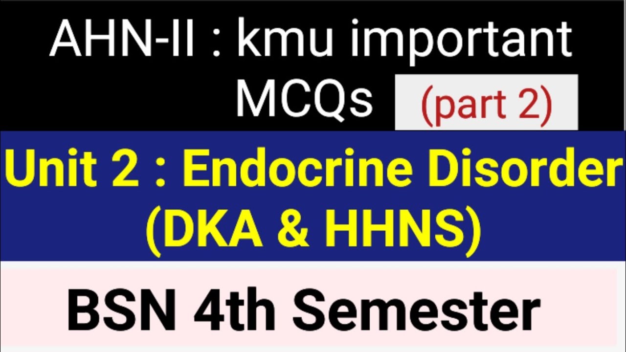 DKA vs HHNS Explained | Endocrine Disorders MCQs | BSN 4th Semester ...
