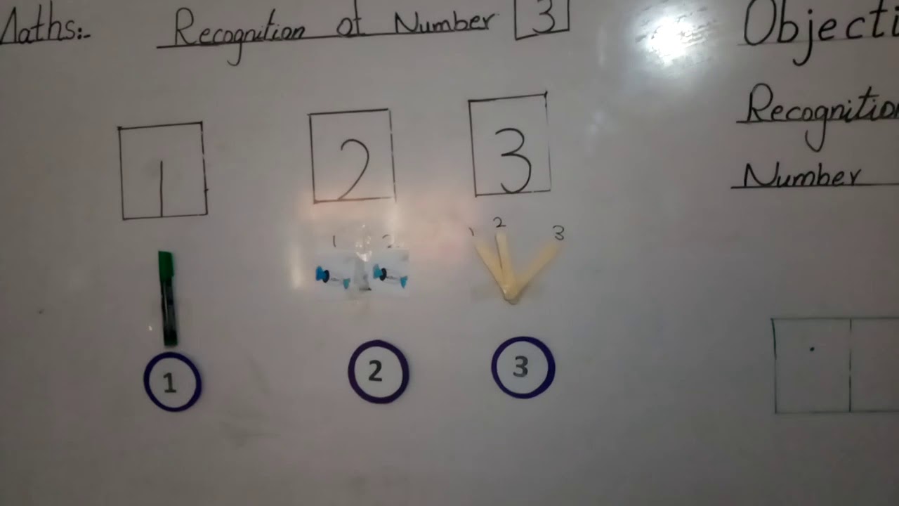 Maths :- Recognition of number "3" - YouTube