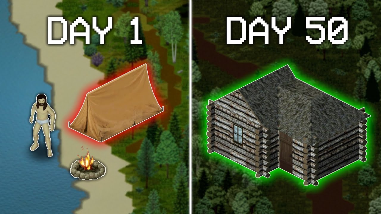 I Survived 50 Days in Complete Wilderness | Project Zomboid Movie - YouTube