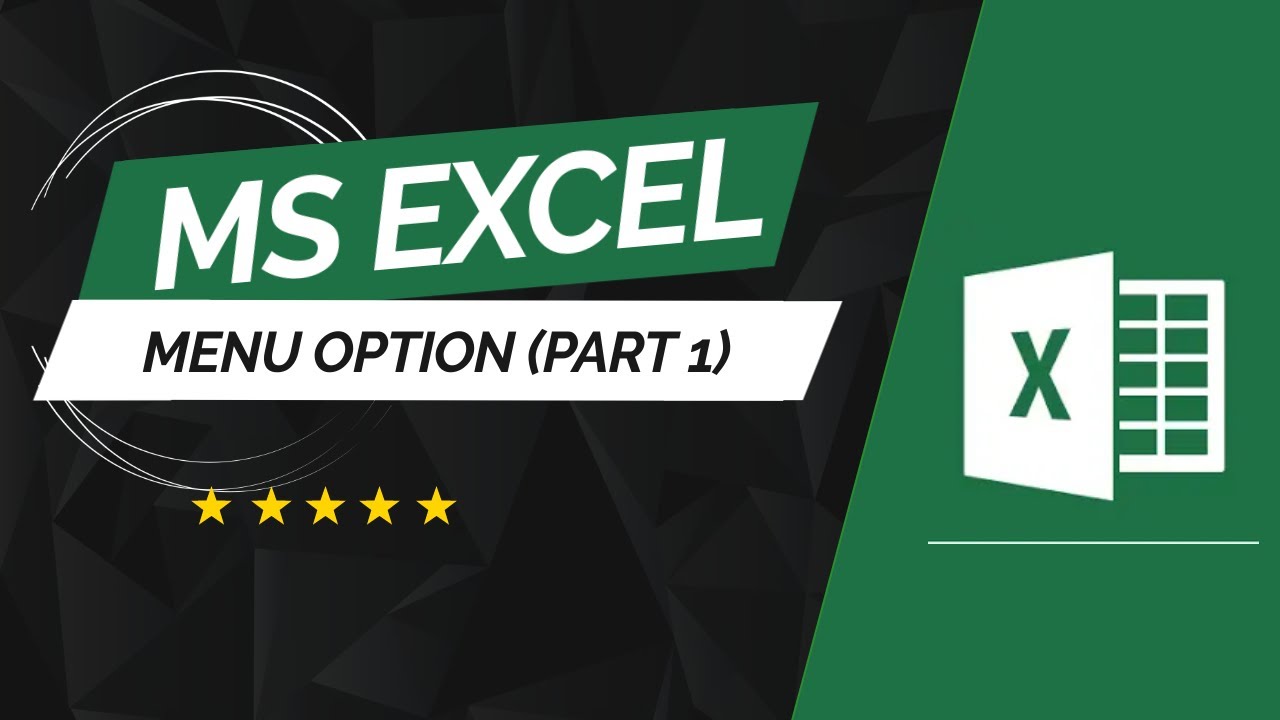 Excel Menu Options how can we use these in our work Part 1 | Micro Soft ...
