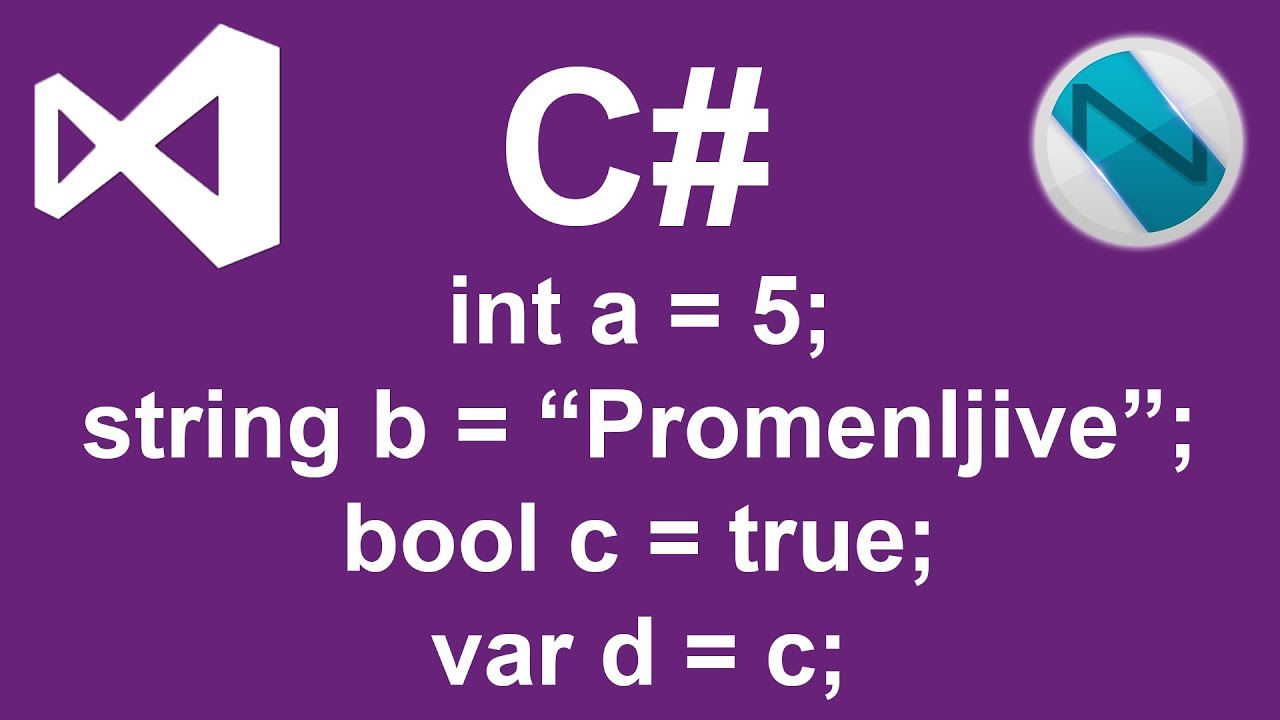 Osnove C Programiranja 2 Promenljive Int And String And Bool And Var Youtube