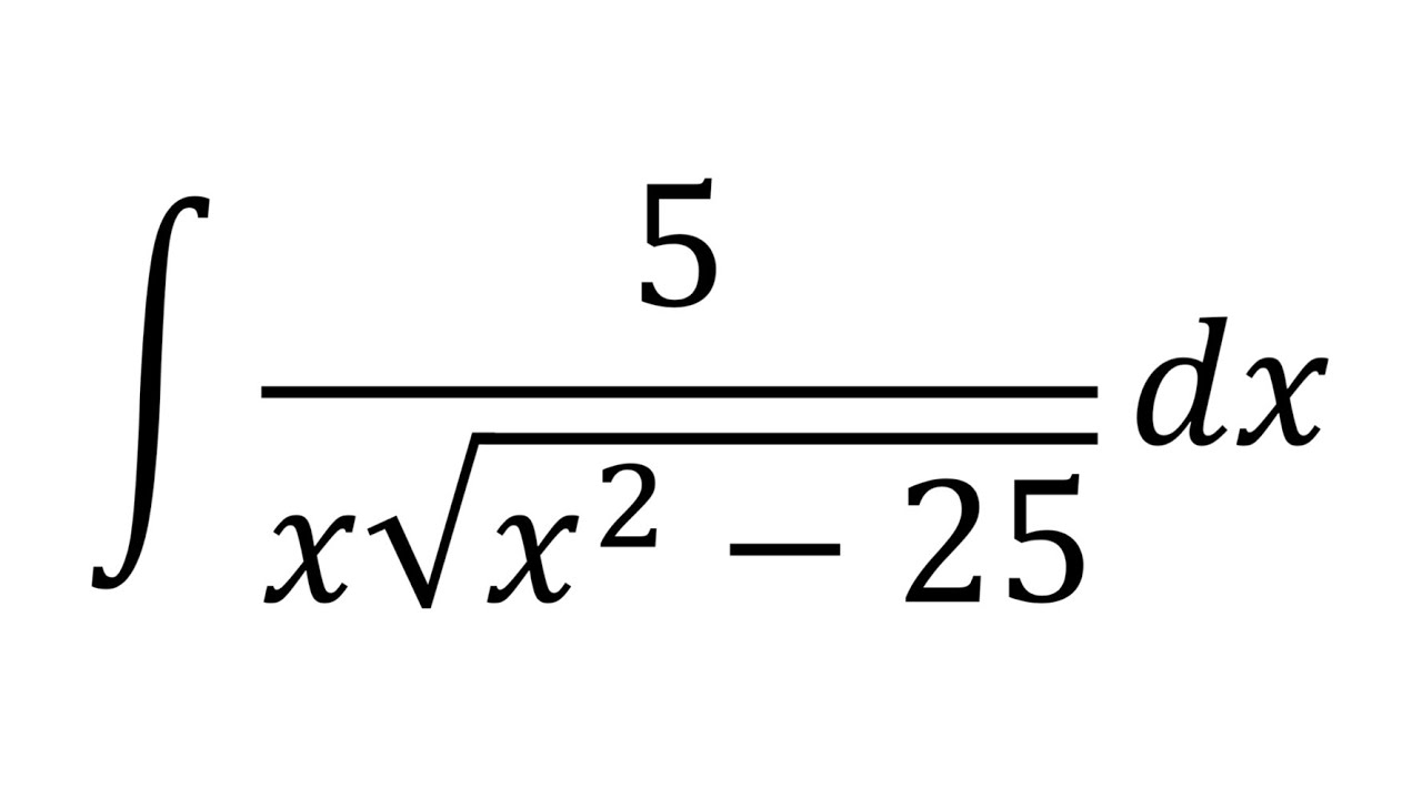 Trig sub a*secant case - YouTube