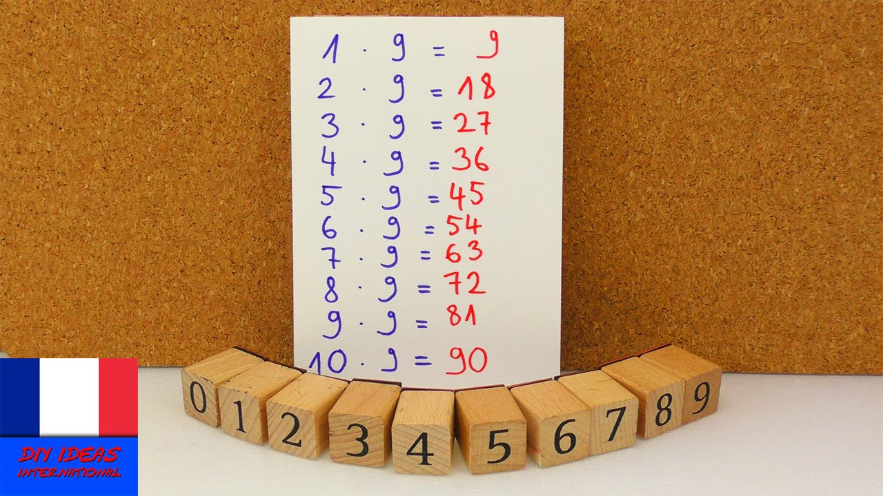Astuce pour les multiplications par 9 / Les maths faciles - YouTube