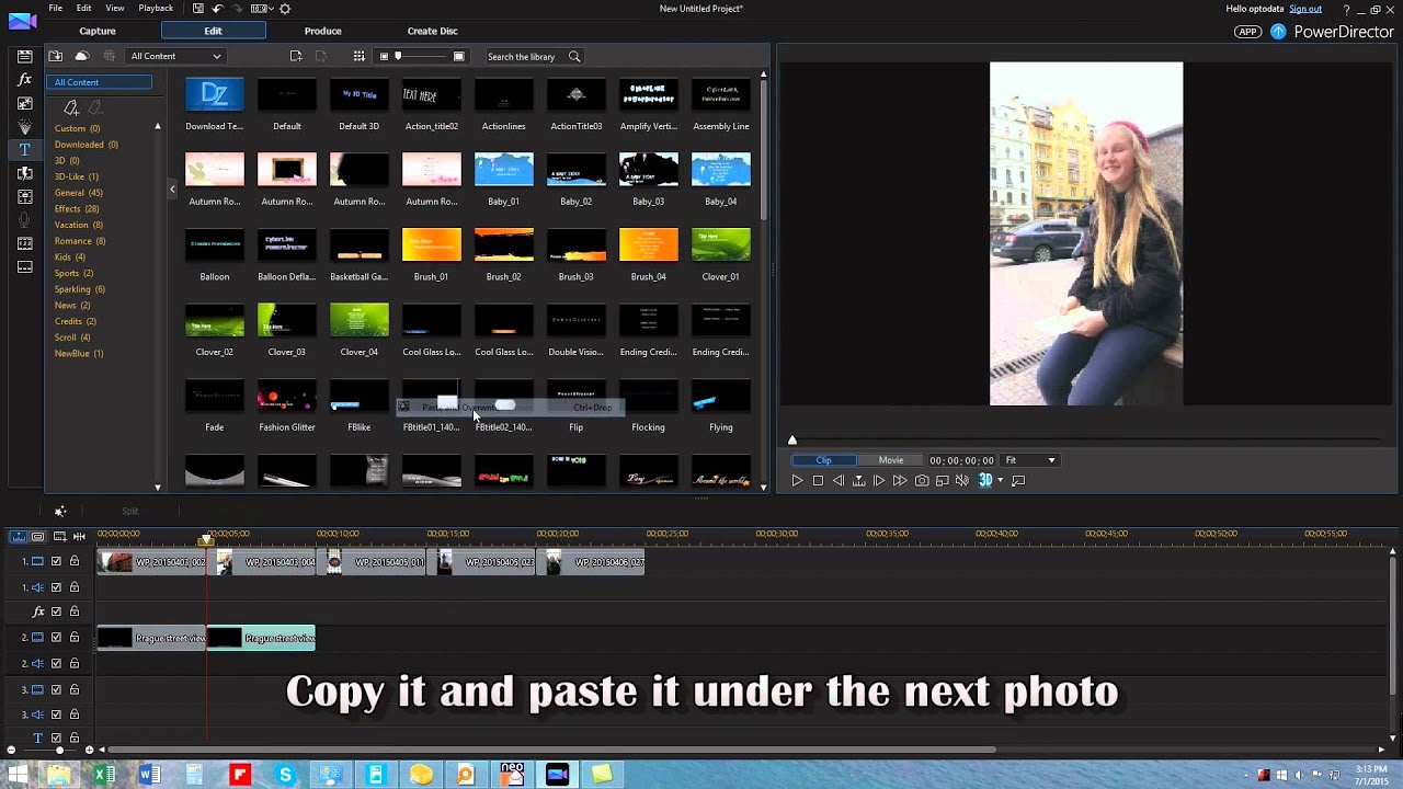 How to make simple titles for slideshows in PowerDirector - YouTube