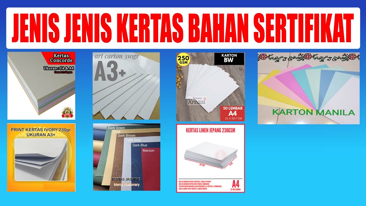 Cara memilih kertas bahan sertifikat dan jenis jenis kertasnya, @omdea ...