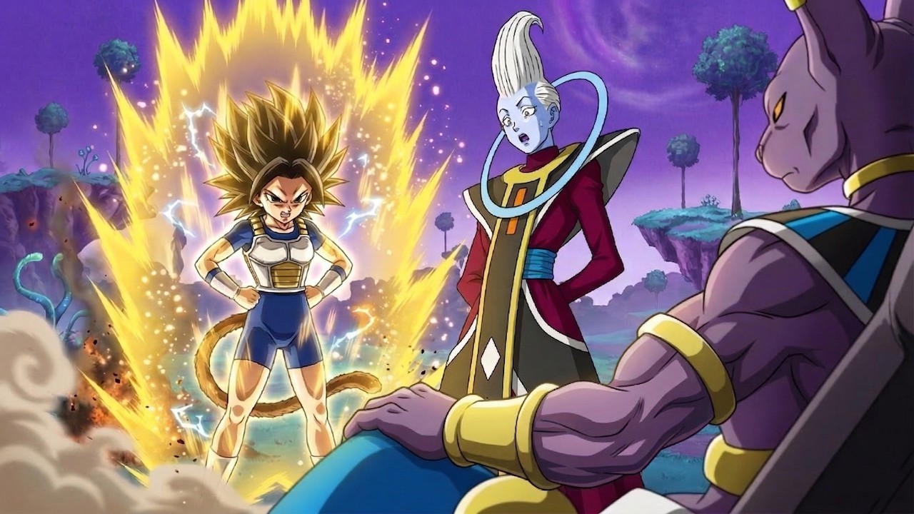 Caulifla scares Beerus with her SSJ God form while training with Goku ...