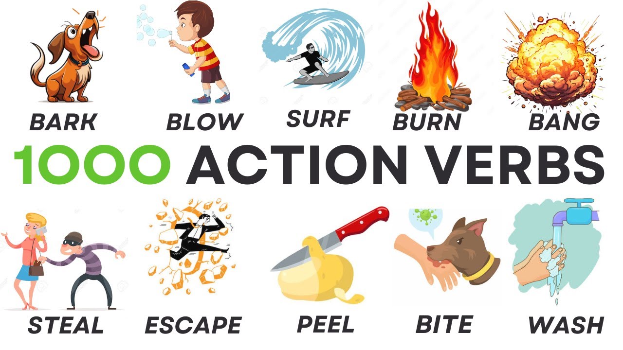 1000 Action Verbs | Common Action Verbs in English | English Vocabulary ...