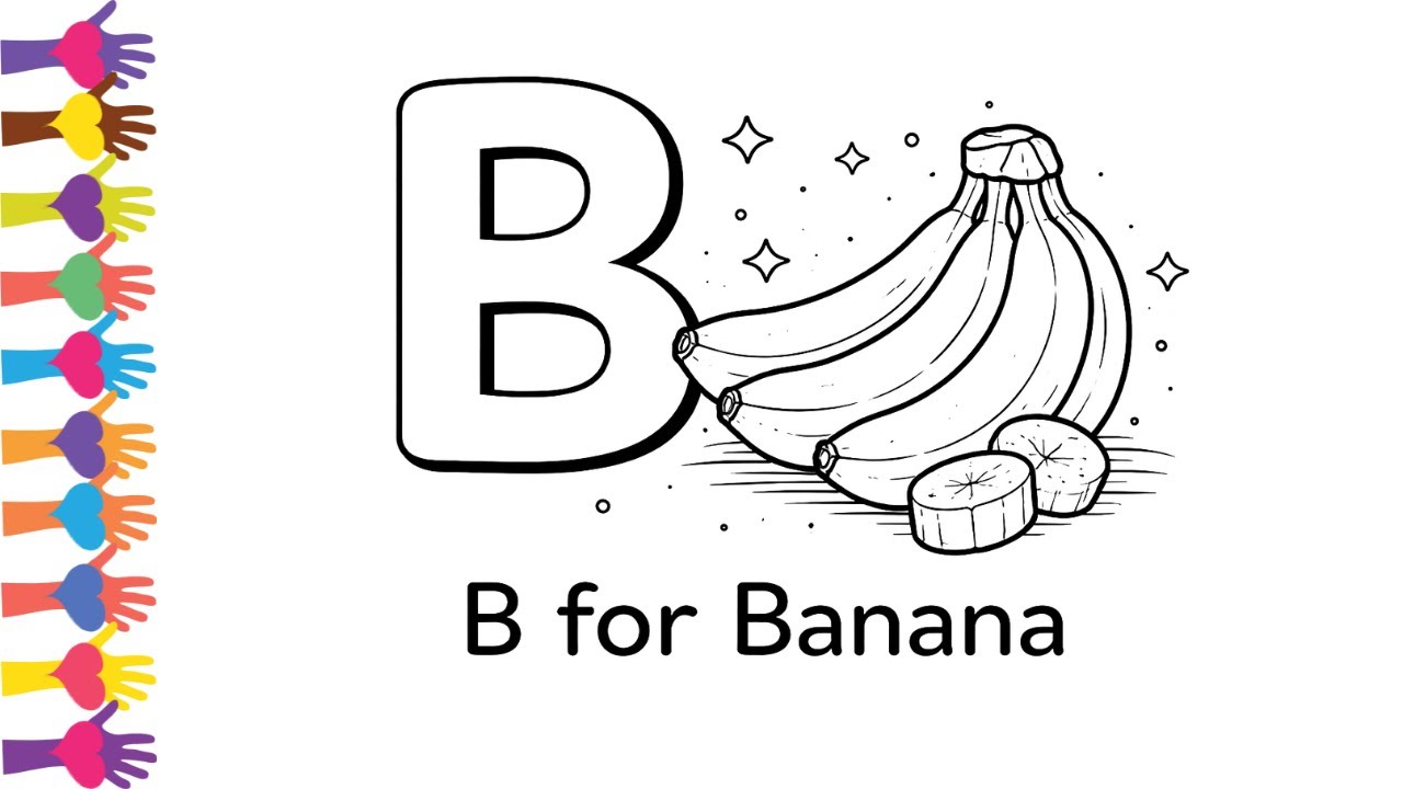 B for Banana 🍌 | ABC Alphabet Coloring for Preschool & Kindergarten ...