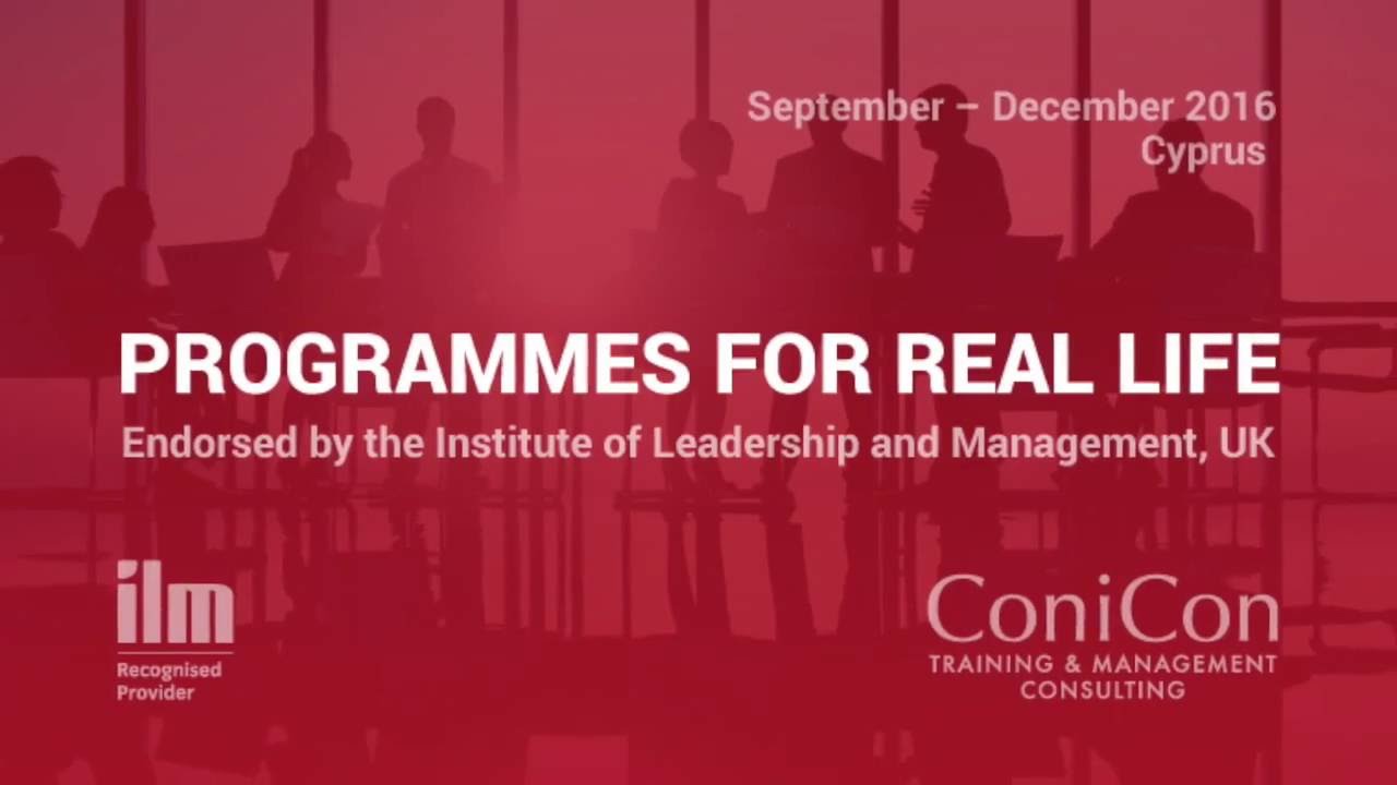 Conicon ILM Programmes September - December 2016 - YouTube
