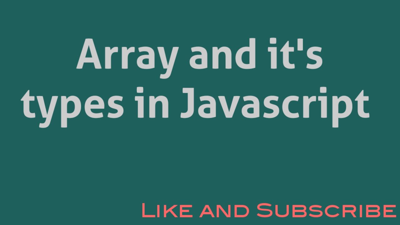 What Is Array In Javascript YouTube What Is Array In Javascript YouTube