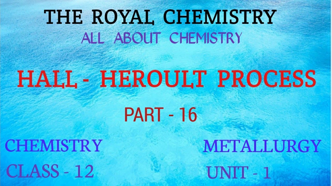 CLASS - 12 ; HALL - HEROULT PROCESS ; EXTRACTION OF ALUMINIUM ; UNIT -1 ...