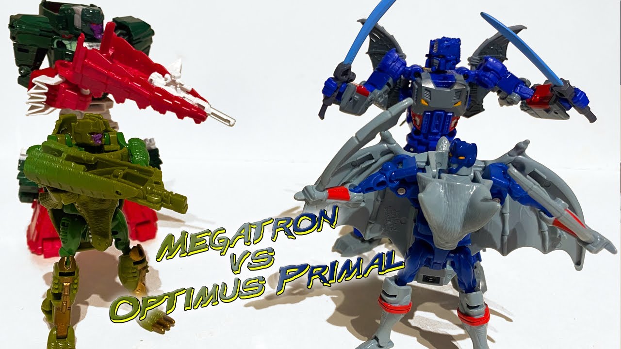 Transformers Beast Wars Crocodile Megatron & Bat Optimus Primal 2-Pack ...