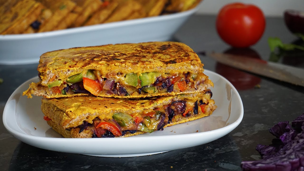 VEGAN PUDLA SANDWICH (Indian Street food w/ vegan cheese that melts ...