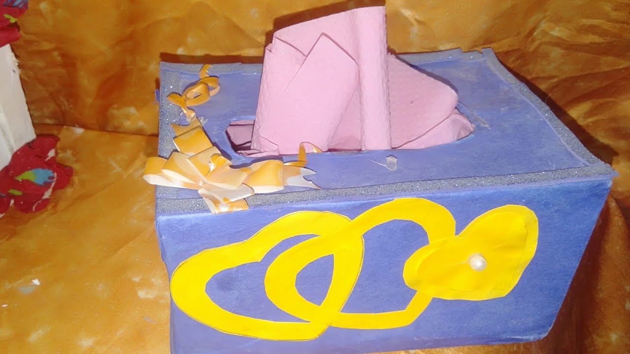 Diy tissue box | |tissue box idea with waste material | | waste ...