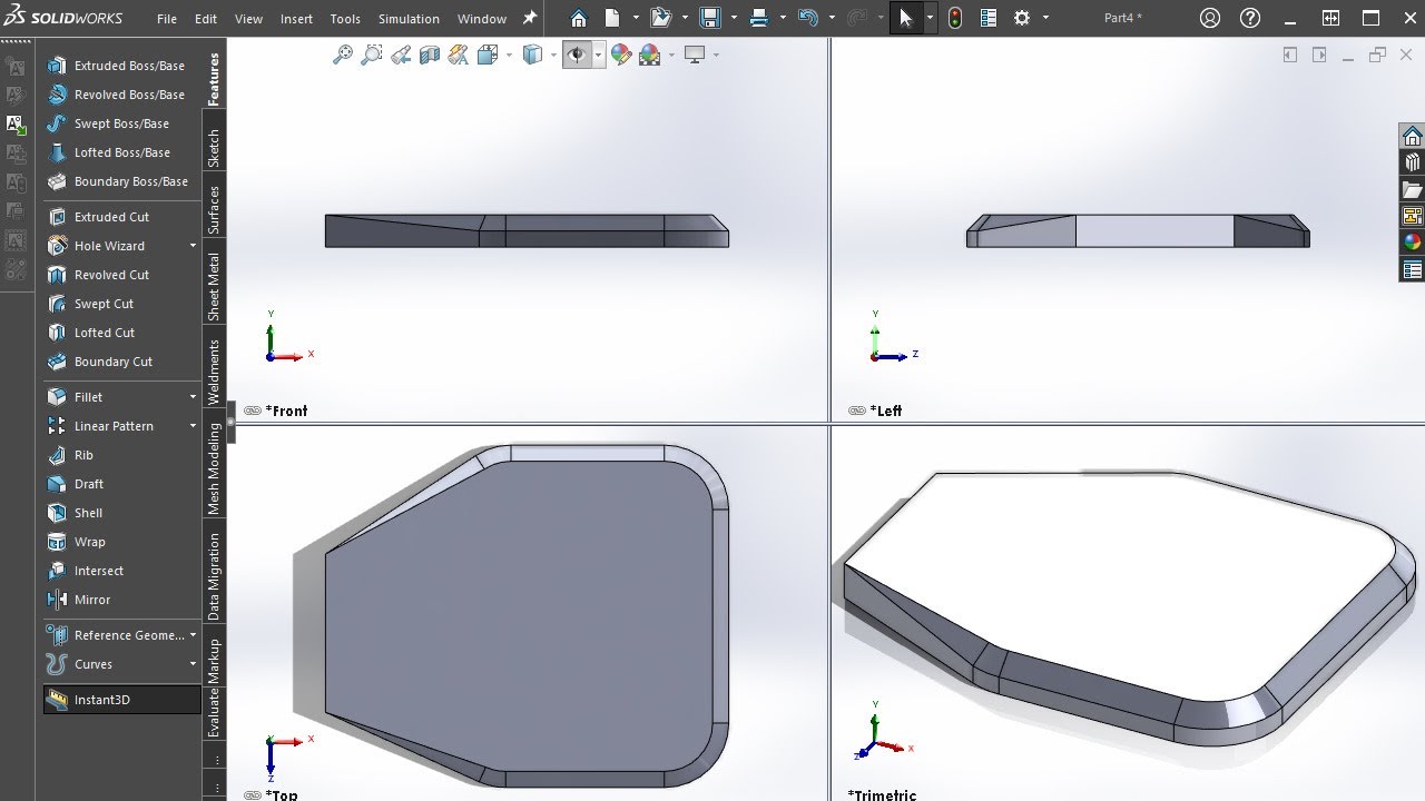 Variable size Chamfer | SolidWorks | Фаска змінного розміру - YouTube