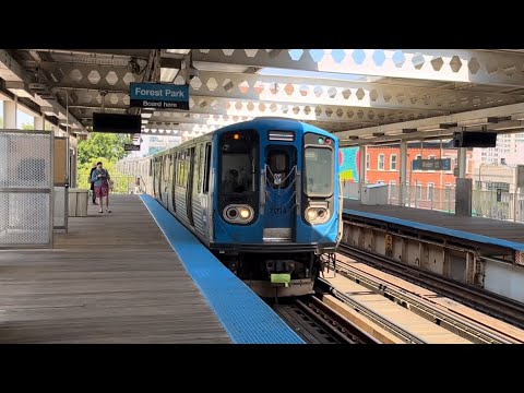 CTA Blue Line 7000 + Mix Series between UIC-Halsted and Western (200 ...