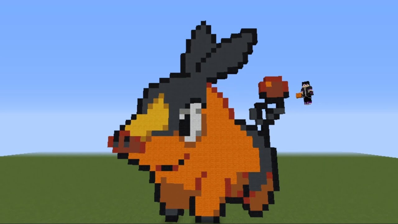 Minecraft Tepig Pixel Art Time lapse! - YouTube