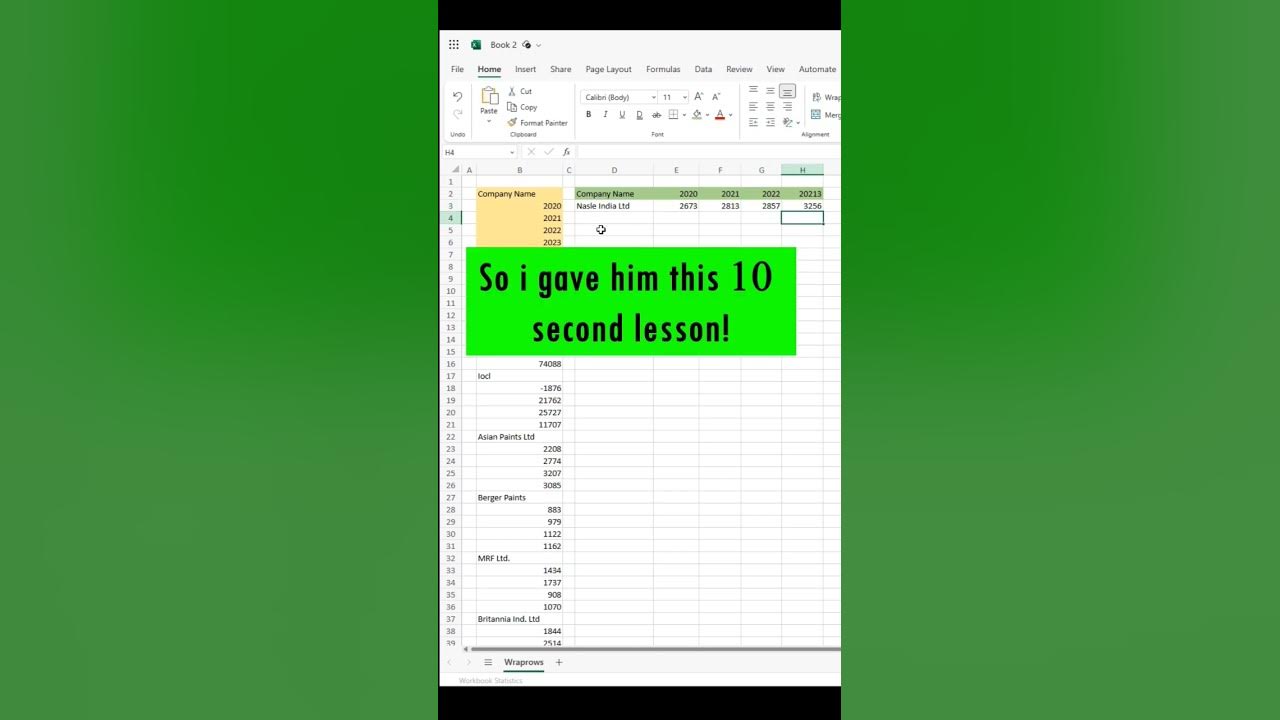 How To Use The Wraprows Function In Excel Youtube