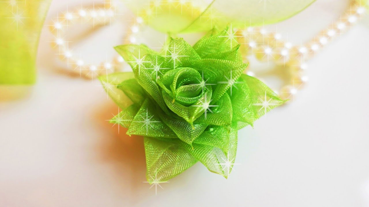 DIY Organza Flower #embrioderyhack - YouTube