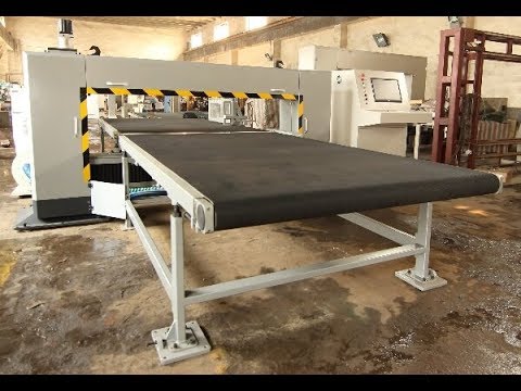 polyurethane CNC cutting machine display the entire cutting work - YouTube