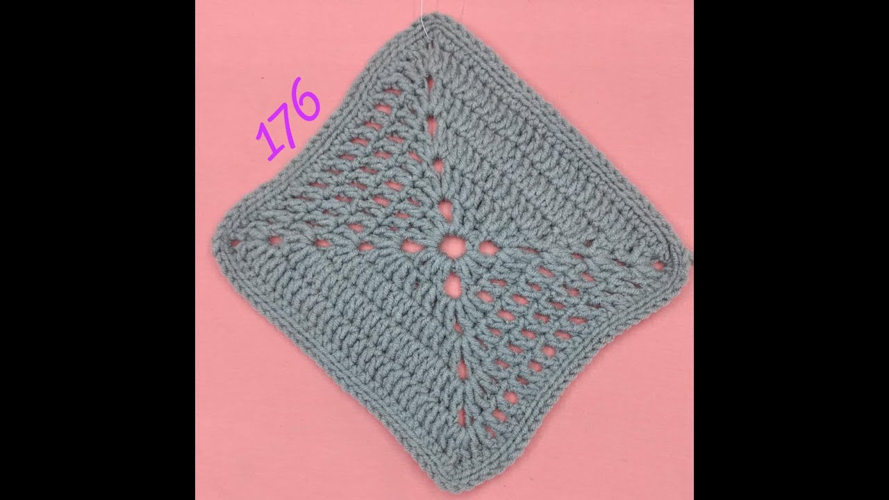 Filet mesh Square # 2 - one crochet stitch a day - YouTube