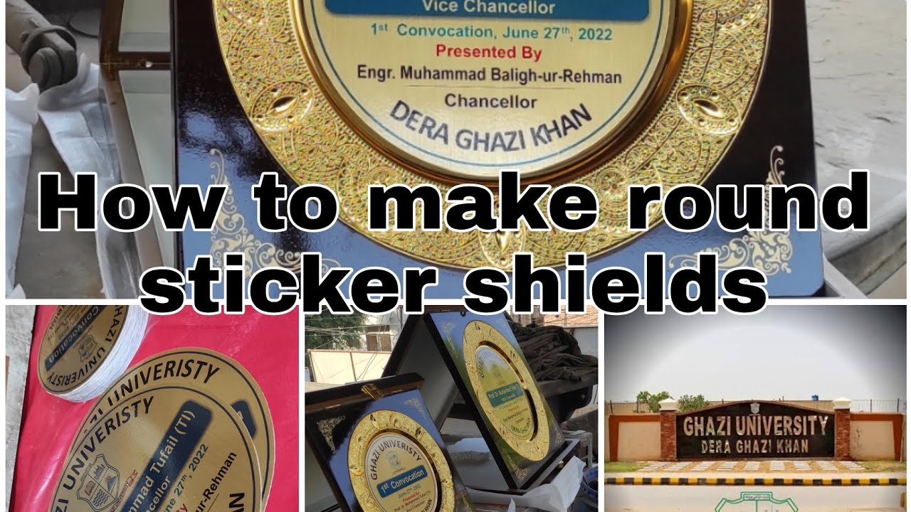 How to make round sticker shields - YouTube
