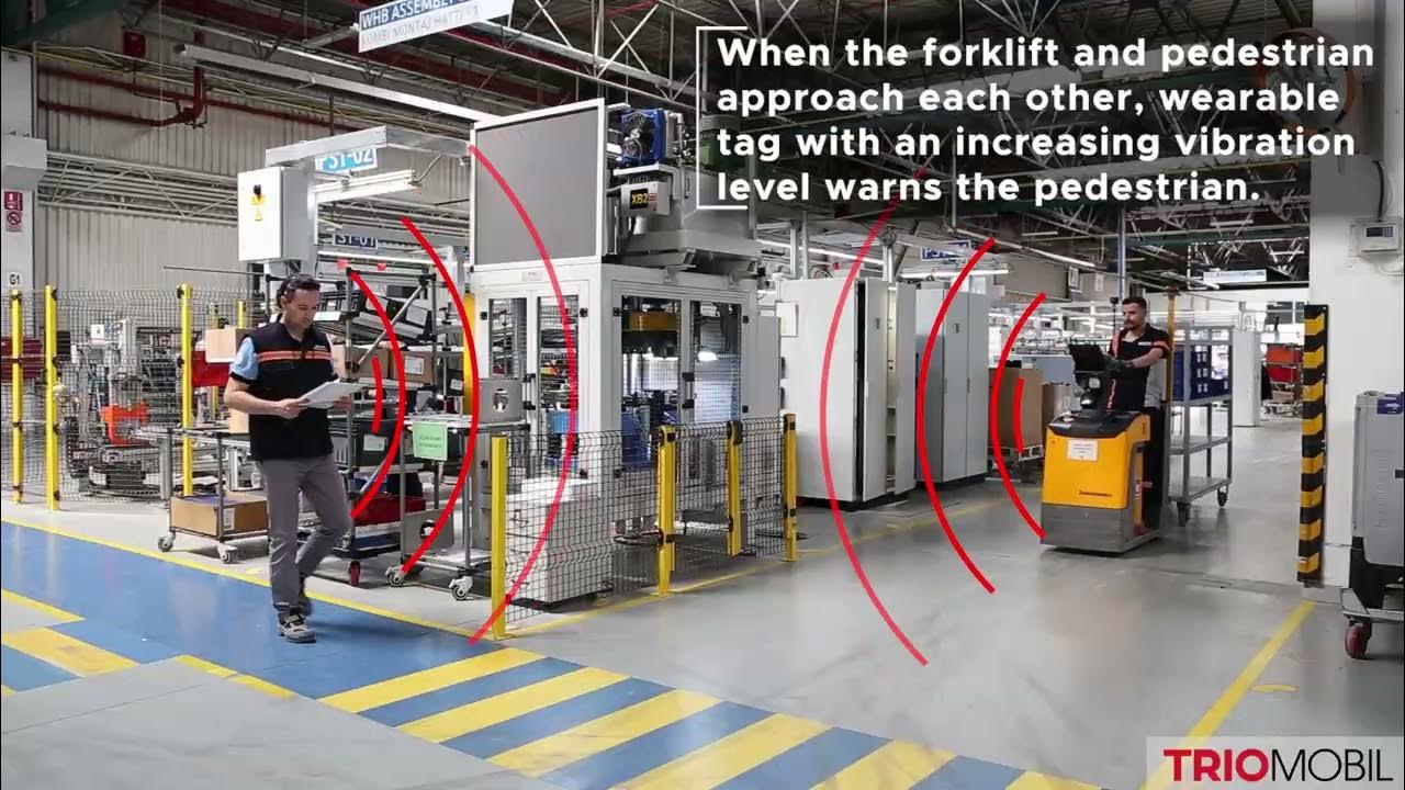 How to Prevent Forklift-Pedestrian Collisions with AI-powered IoT Technology? - Trio Mobil - YouTube
