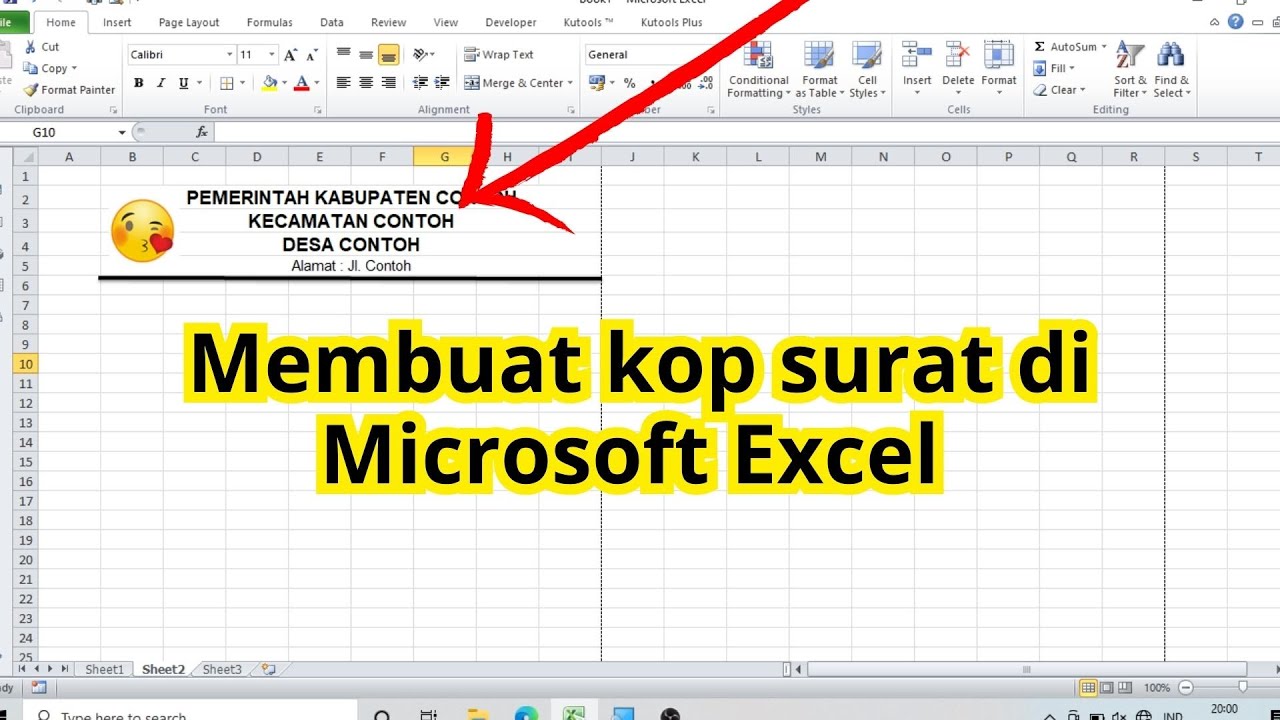 Cara Membuat Kop Surat di Microsoft Excel dengan mudah - YouTube