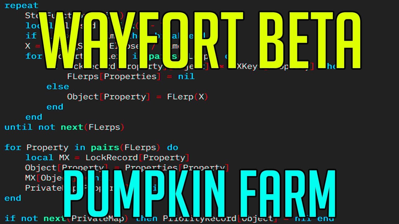 WAYFORT BETA | HACK/SCRIPT | PUMPKIN FARM [3.5MILL IN 1 HOUR] - YouTube
